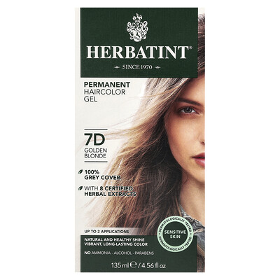 Permanent haircolor gel, 7d golden blonde, 4.56 fl oz (135 ml) by ...