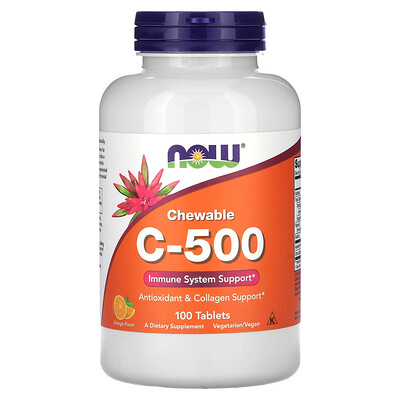 Chewable c-500, orange, 100 tablets by Now foods : review - Vitamins ...