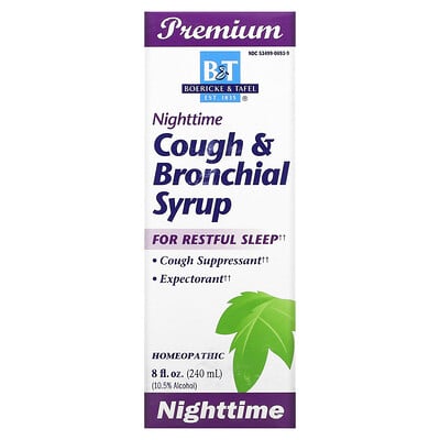 Cough & bronchial syrup, nighttime, 8 fl oz (240 ml) by Boericke ...