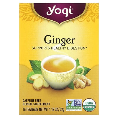 Organic ginger, 16 tea bags, 1.12 oz (32 g) by Yogi tea : review ...
