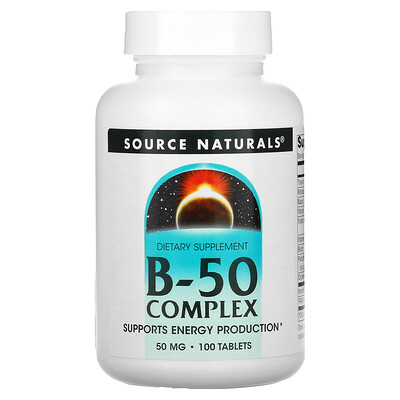 B-50 complex, 50 mg, 100 tablets by Source naturals Reviews - Vitamins ...