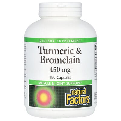 Turmeric & bromelain, 450 mg, 180 capsules by Natural factors Reviews ...