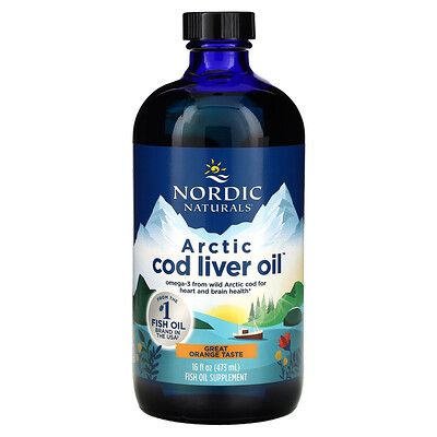 Arctic cod liver oil, orange, 16 fl oz (473 ml) by Nordic naturals ...