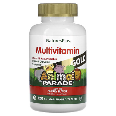 Animal parade gold, children's chewable supplement, cherry, 120 animal ...