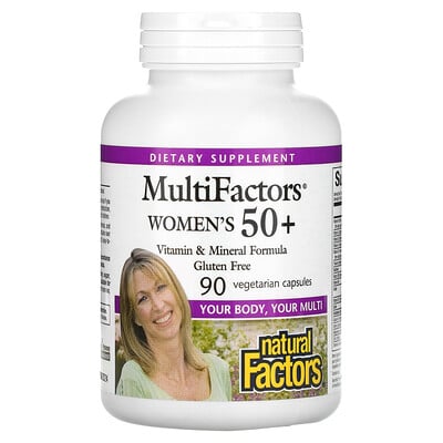 Multifactors, women's 50+, 90 vegetarian capsules by Natural factors ...