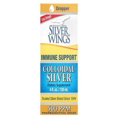 Colloidal silver, extra strength, 500 ppm, 4 fl oz (120 ml) by Natural ...