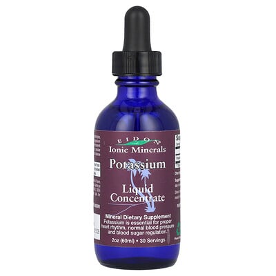 Potassium, liquid concentrate, 2 oz (60 ml) by Eidon ionic minerals ...