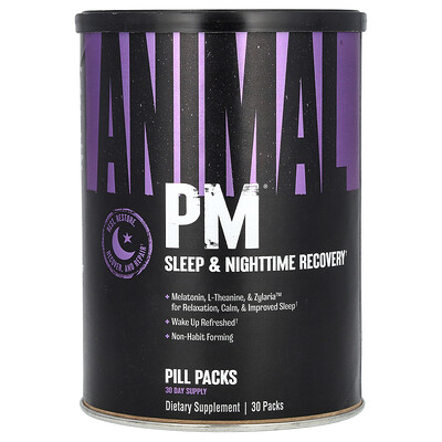 Pm, sleep & nighttime recovery, 30 packs by Animal : review - Vitamins ...