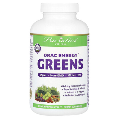 Orac energy® greens, 120 vegetarian capsules by Paradise herbs : review ...