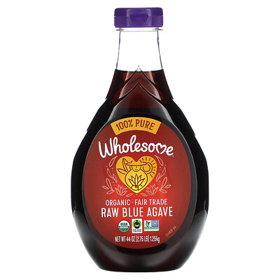 Organic raw blue agave, 44 oz (1.25 kg) by Wholesome sweeteners ...