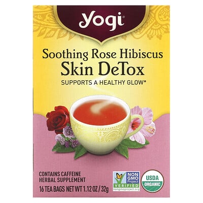 Skin detox, soothing rose hibiscus, 16 tea bags, 1.12 oz (32 g) by Yogi ...