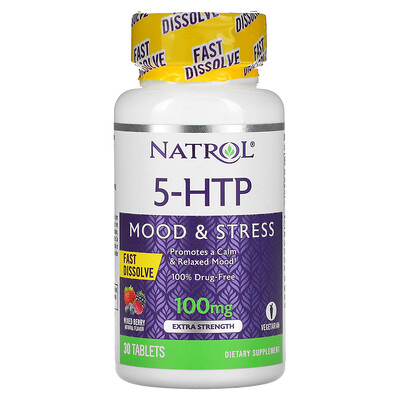 5-htp, fast dissolve, extra strength, wild berry , 100 mg, 30 tablets by Natrol : review ...