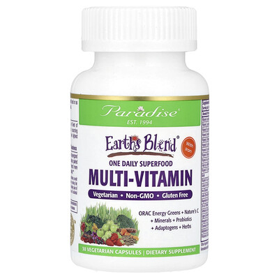 Earth's blend, one daily superfood multi-vitamin with iron, 30 ...