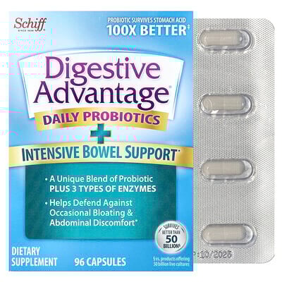 Digestive advantage®, daily probiotics + intensive bowel support, 96 ...