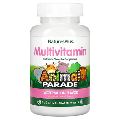 Animal parade, children's chewable supplement, watermelon, 180 animal ...