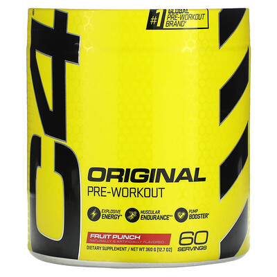 C4 original, pre-workout, fruit punch, 12.7 oz (360 g) by Cellucor ...