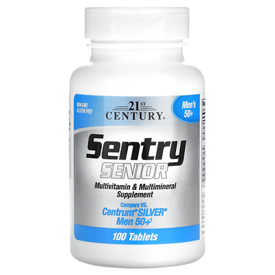 Sentry senior, multivitamin & multimineral supplement, men's 50+, 100 ...