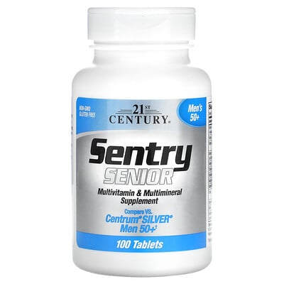 Sentry senior, multivitamin & multimineral supplement, men's 50+, 100 ...