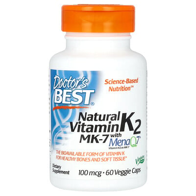 Natural vitamin k2 mk-7 with menaq7, 100 mcg, 60 veggie caps by Doctor ...