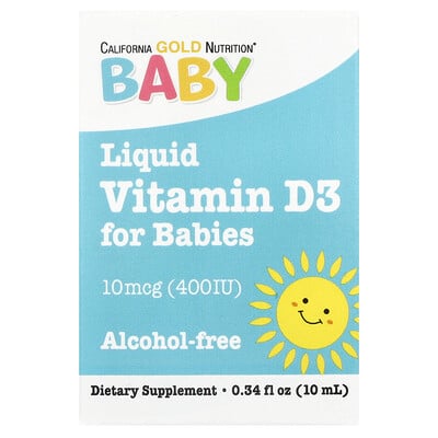 Baby vitamin d3 drops, 10 mcg (400 iu), 0.34 fl oz (10 ml) by ...