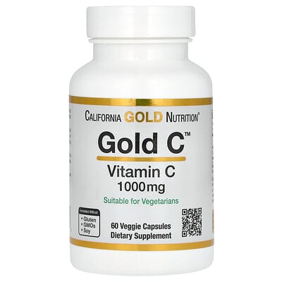 Gold c, usp grade vitamin c, 1,000 mg, 60 veggie capsules by California ...
