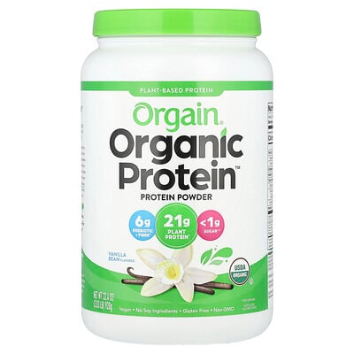 Organic protein™ powder, plant-based, vanilla bean, 2.03 lb (920 g) by ...