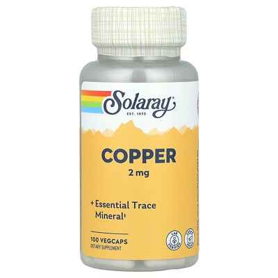 Copper, 2 mg, 100 vegcaps by Solaray Reviews - Vitamins & supplements ...