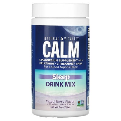 Calm, drink mix, sleep, mixed berry, 6 oz (170 g) by Natural vitality ...