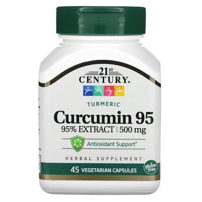 Curcumin 95, 500 mg, 45 vegetarian capsules by 21st century Reviews ...