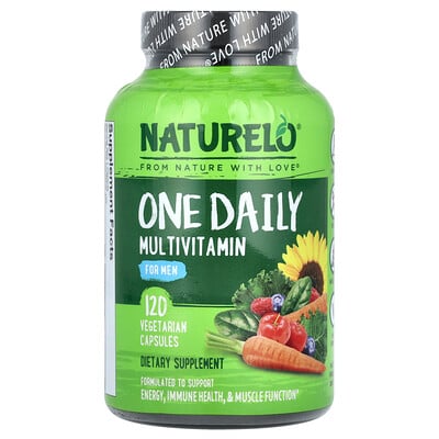 One daily multivitamin for men, 120 vegetarian capsules โดย Naturelo ...