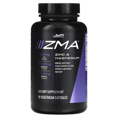 Zma, zinc & magnesium, 90 vegetarian capsules by Jym supplement science ...