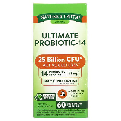 Ultimate probiotic-14, 25 billion, 60 vegetarian capsules by Nature's ...