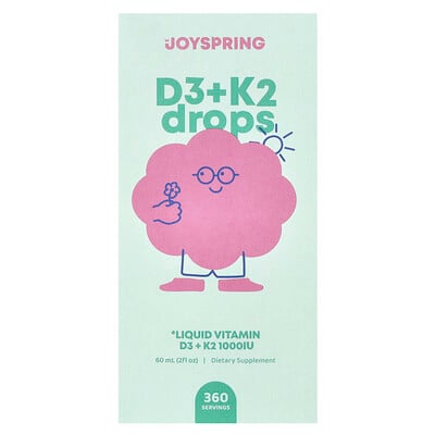 D3 + k2 drops, 2 fl oz (60 ml) by Joyspring : review - วิตามินและอาหาร ...