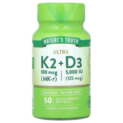 Ultra k2 + d3, 50 quick release softgels by Nature's truth Reviews ...