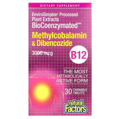 Biocoenzymated, methylcobalamin & dibencozide, b12, 3,000 mcg, 30 ...