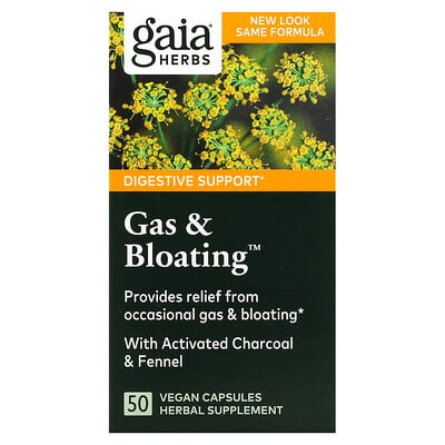 Gas & bloating, 50 vegan capsules by Gaia herbs Reviews - Vitamins ...