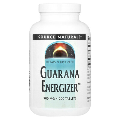 Guarana energizer™, 200 tablets by Source naturals : review - Vitamins ...