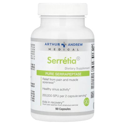 Serretia®, pure serrapeptase, 250,000 spu, 90 capsules (125,000 spu per ...