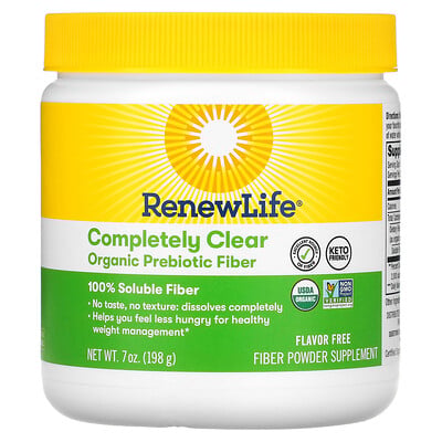 Completely clear organic prebiotic fiber, 7 oz (198 g) by Renew life ...