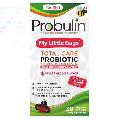 For kids, my little bugs, total care probiotic + prebiotic & postbiotic ...