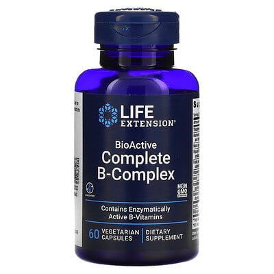 Bioactive complete b-complex, 60 vegetarian capsules by Life extension ...