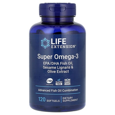 Life extension, super omega-3, epa/dha fish oil, sesame lignans & olive ...