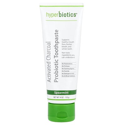 Hyperbiotics, activated charcoal probiotic toothpaste, spearmint, 4 oz ...