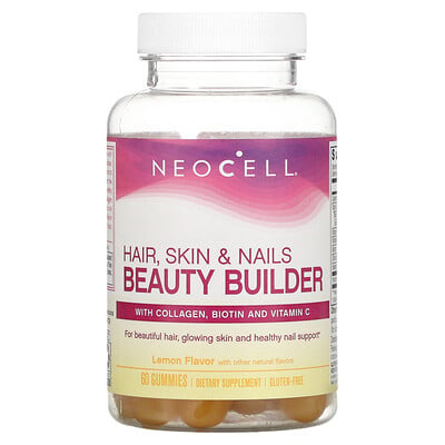 Neocell, hair, skin & nails beauty builder, lemon, 60 gummies by ...