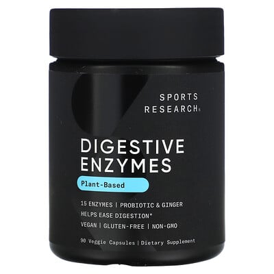Sports research, plant-based digestive enzymes, 90 veggie capsules by ...