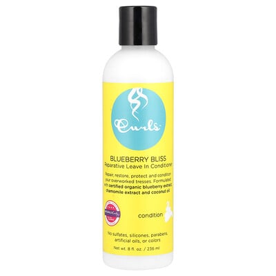 Curls, reparative leave in conditioner, blueberry bliss, 8 fl oz (236 ...