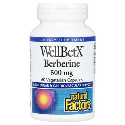Natural factors, wellbetx berberine, 500 mg, 60 vegetarian capsules by ...