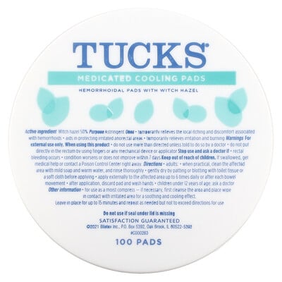 Tucks, medicated cooling pads, 100 pads by Tucks : review - Dụng cụ y ...