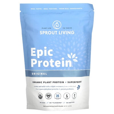 Sprout living, epic protein, organic plant protein + superfoods ...
