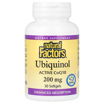 Natural factors, ubiquinol, 200 mg, 30 softgels by Natural factors ...